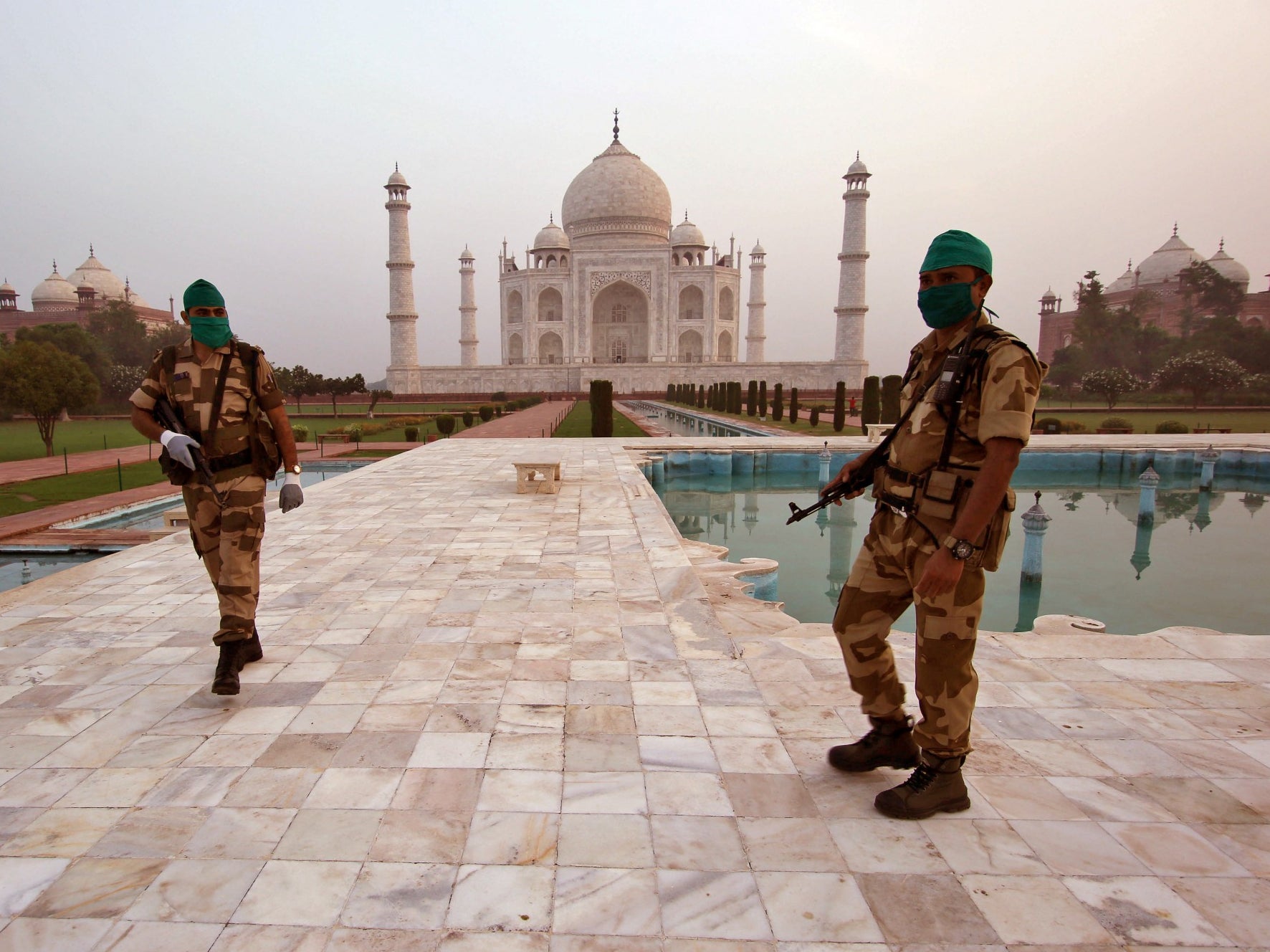 Coronavirus: No crowds as Taj Mahal reopens despite surge in cases ...