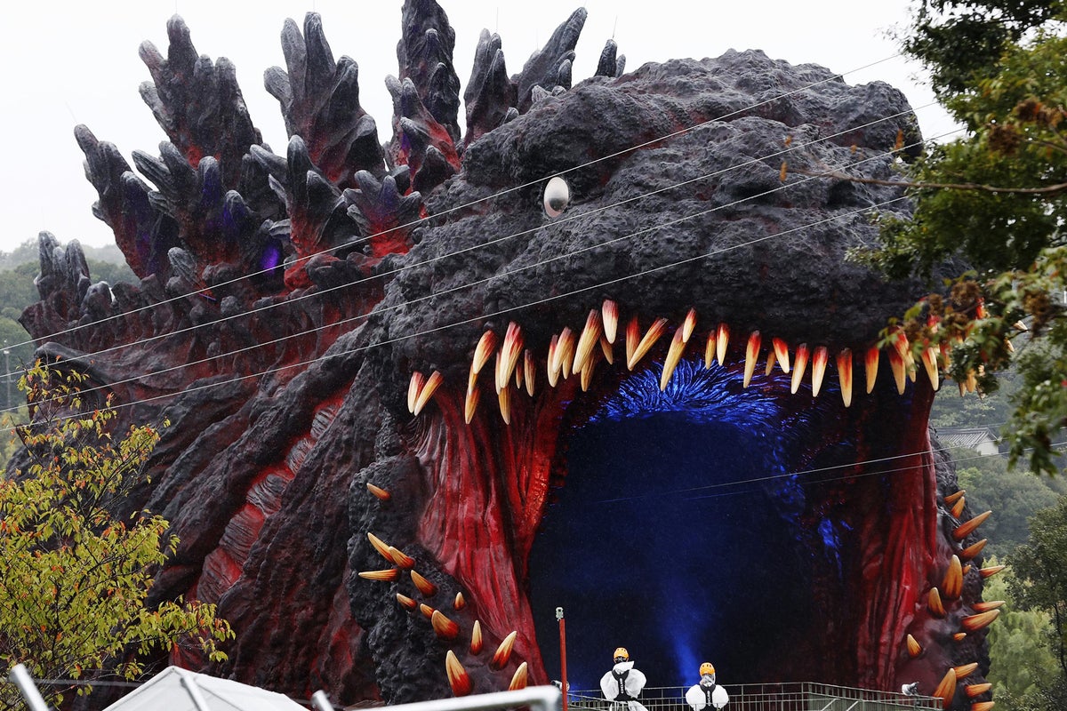 Japan theme park unveils life-size Godzilla with zip wire into monster ...