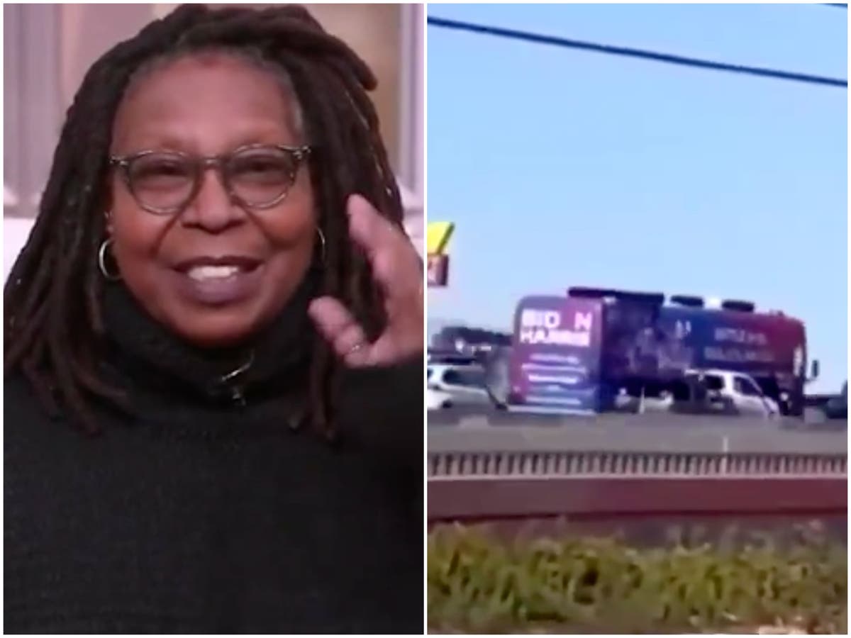 Whoopi Goldberg compares footage of Biden bus being surrounded on busy ...