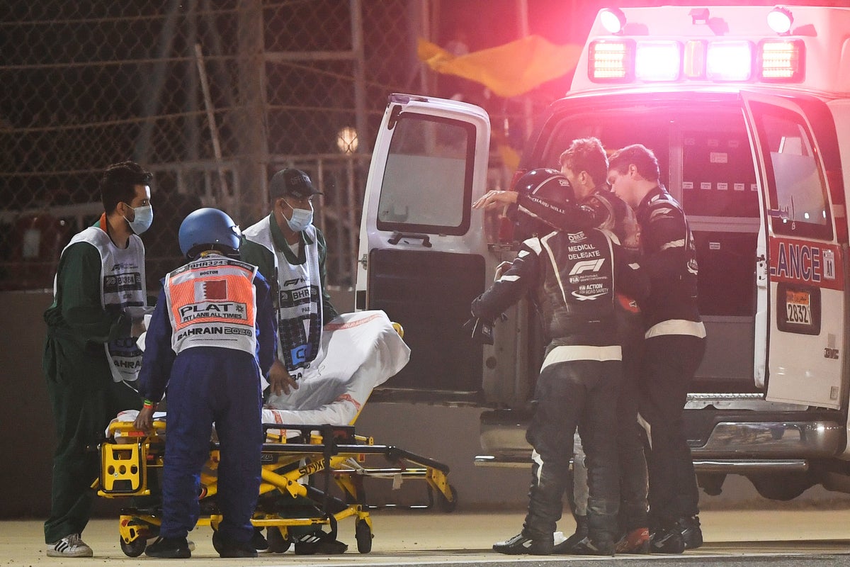 Romain Grosjean’s horrific F1 crash at the Bahrain Grand Prix in ...