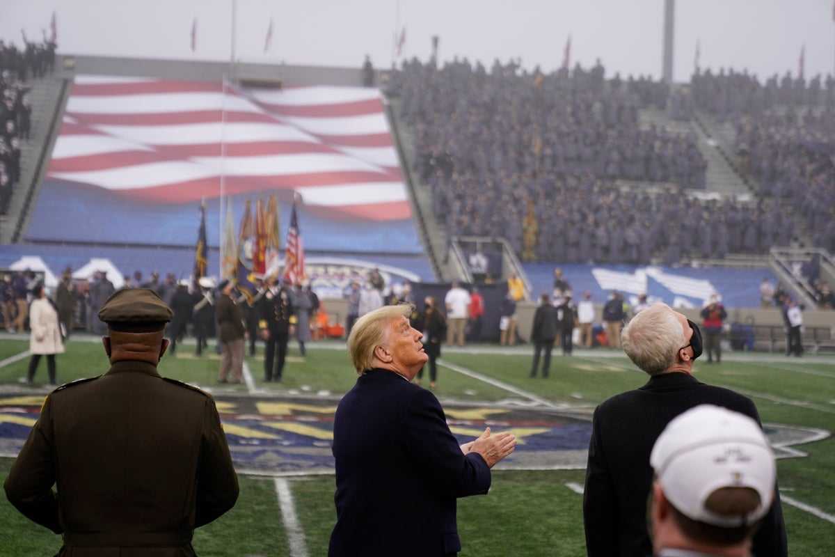 Trump attends Army-Navy football game after spending hours complaining ...