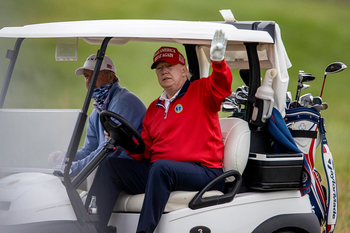 Trump hits the golf course as senators shown videos of him encouraging ...