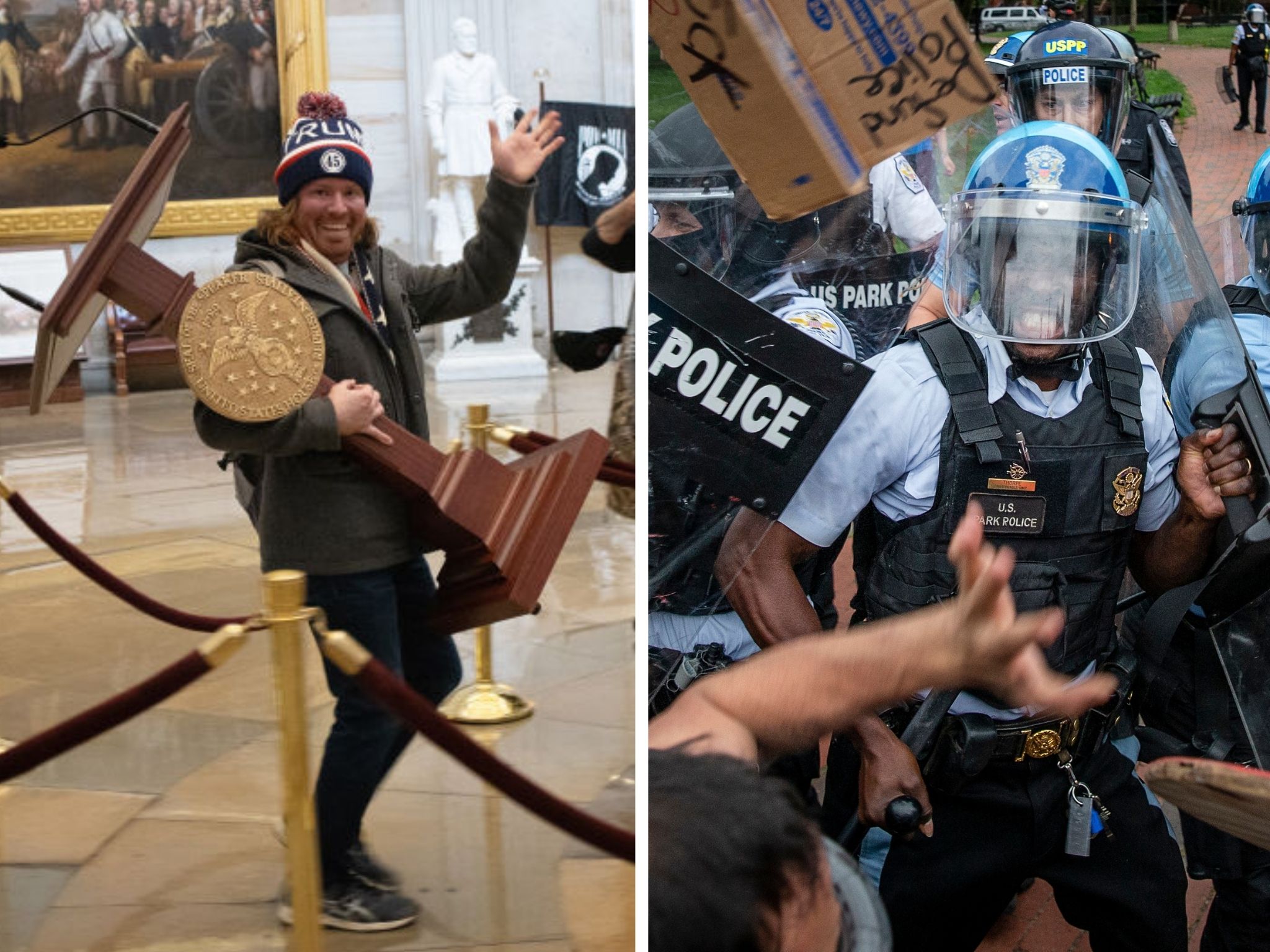 Why police response to the Capitol riot is being compared to the BLM ...