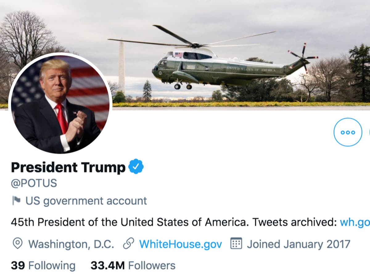 POTUS: What will happen to Trump’s other Twitter account? | The Independent