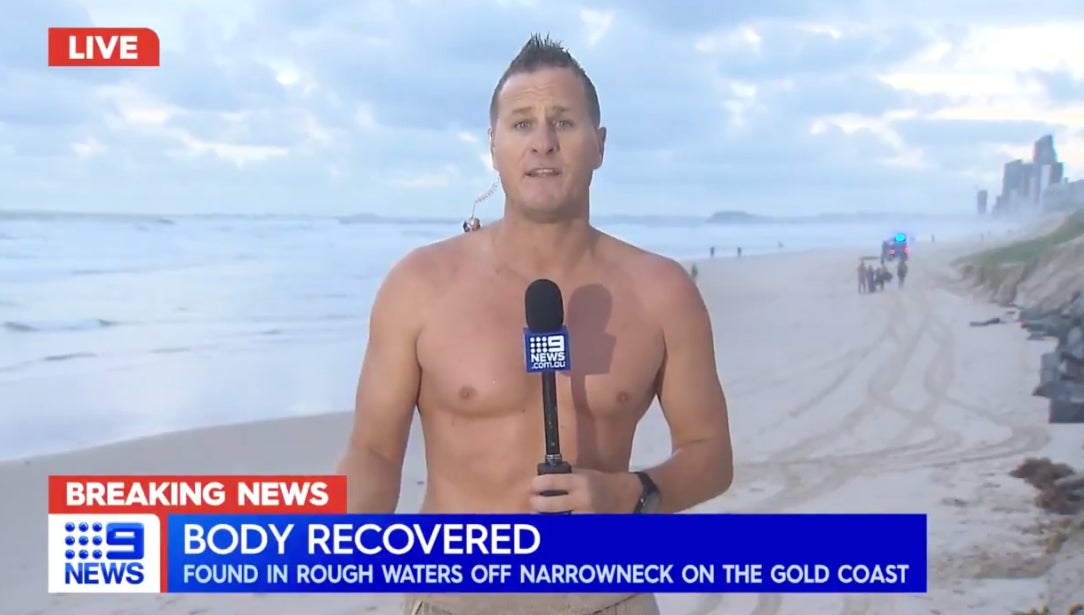 TV weatherman stripped down to rescue drowning surfer live on air | indy100