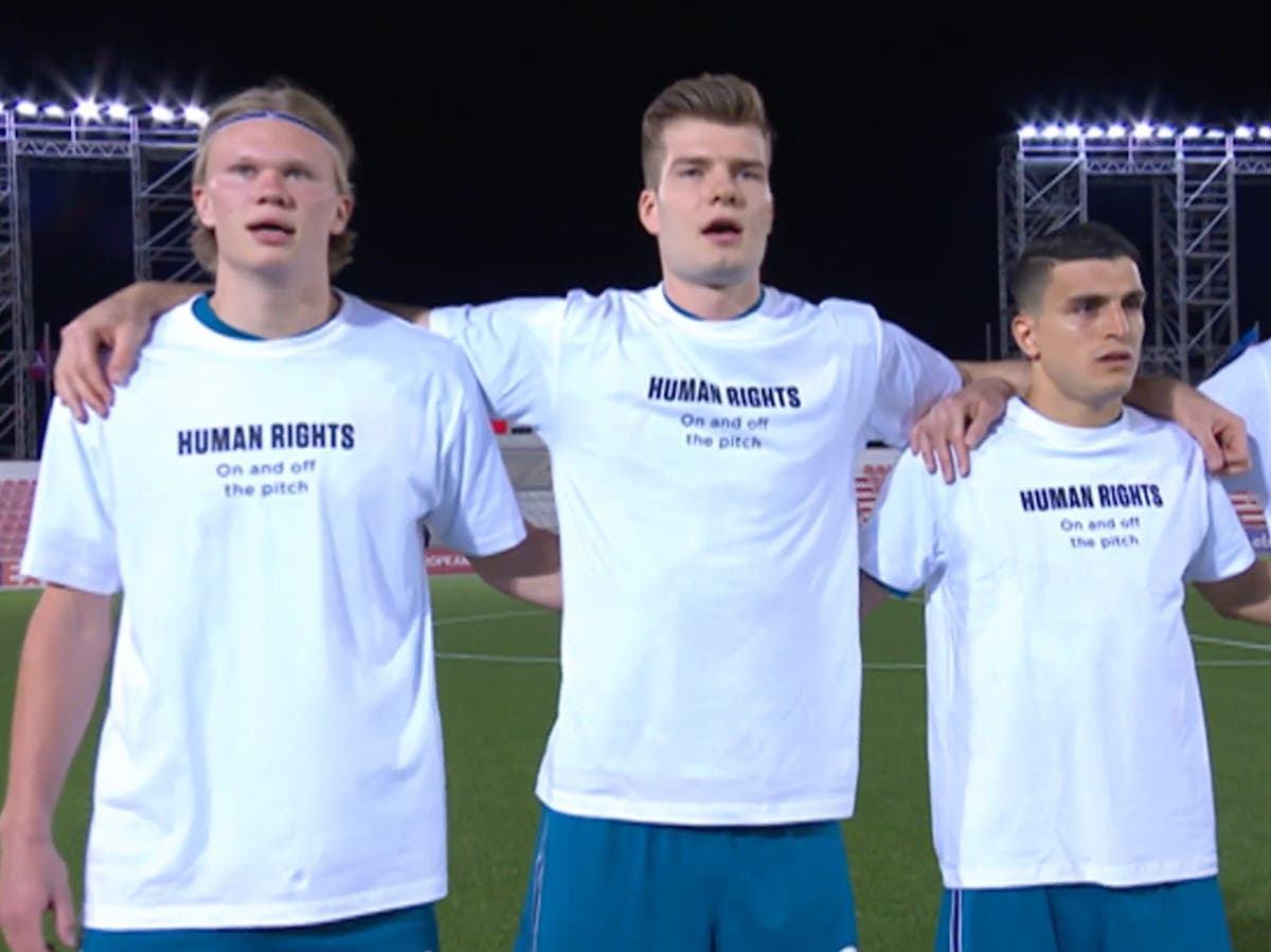 ‘Human rights - on and off the pitch’: Norway players stage protest ...