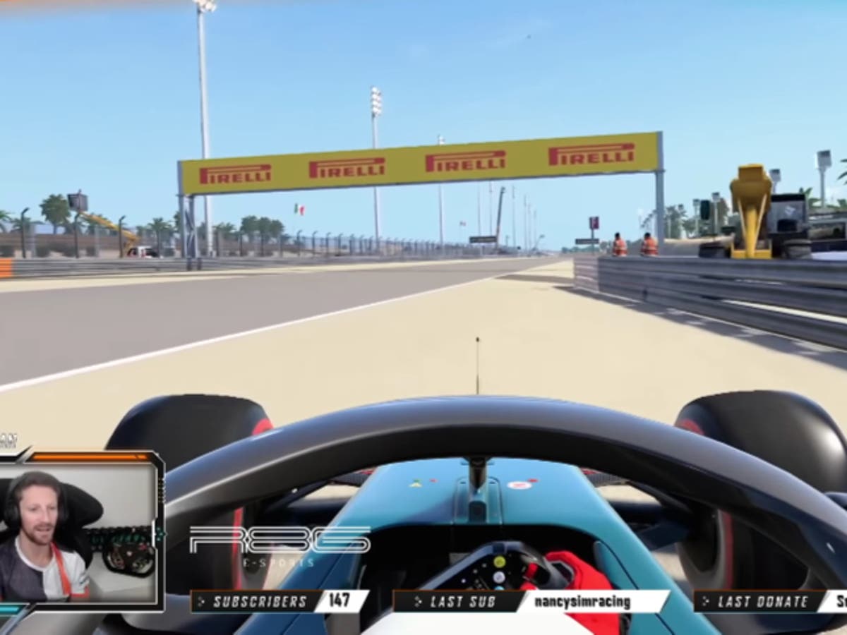 Romain Grosjean takes virtual trip to site of Bahrain Grand Prix crash ...