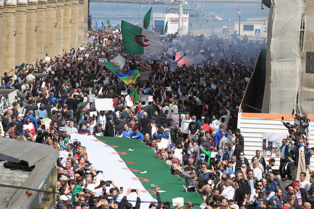 Crowds march in Algiers in weekly pro-democracy protest Abdelaziz ...