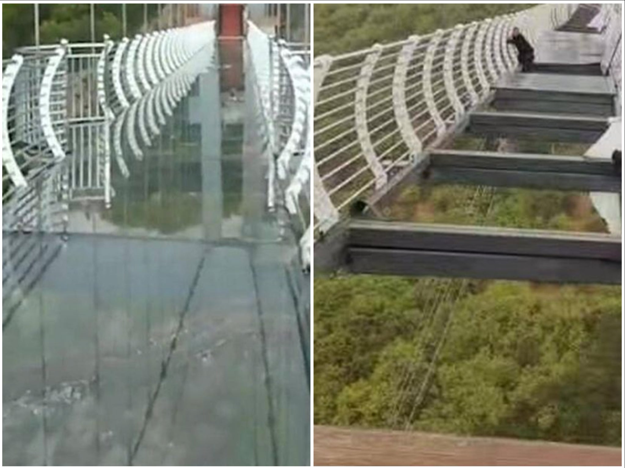 Man left dangling 100m from bridge after glass shattered | indy100