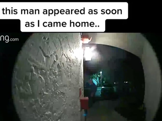 Model shares video of stalker lurking outside her…