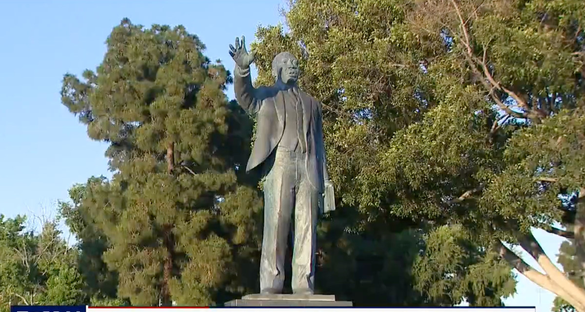 Martin Luther King Jr statue covered in swastikas being investigated as ...