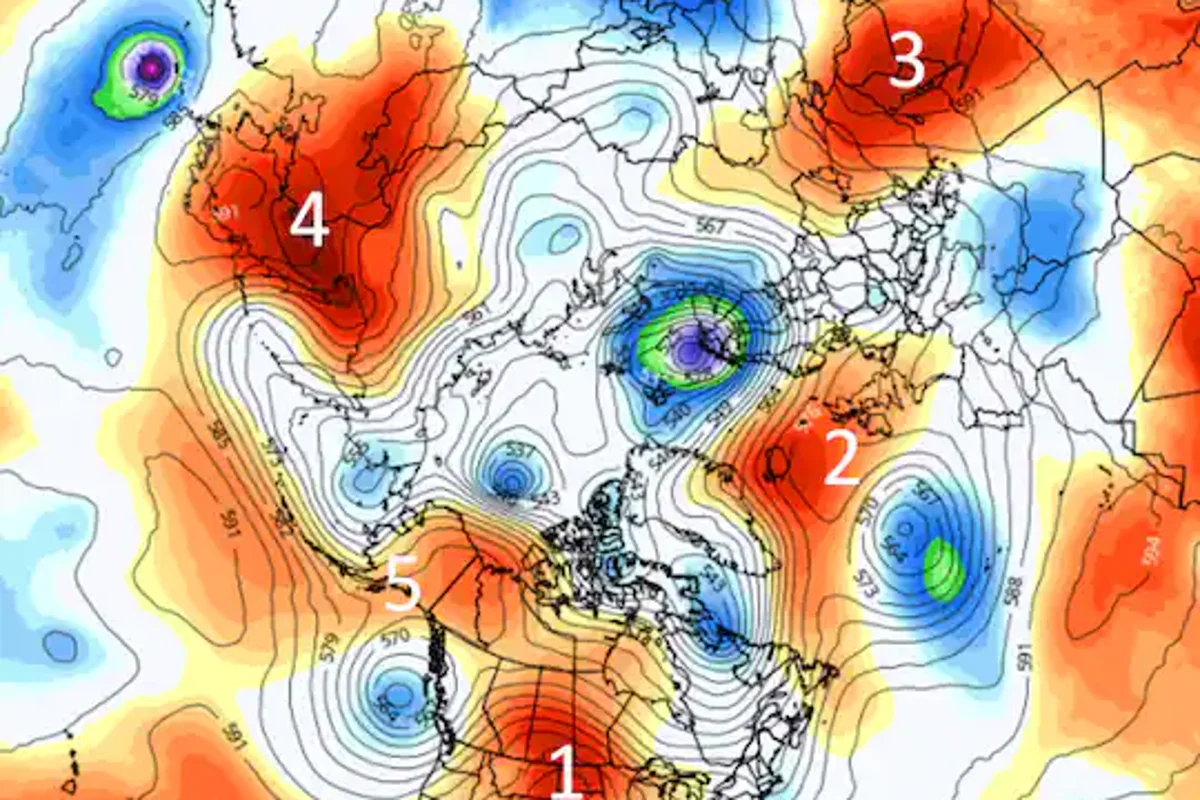 Global map reveals five heat domes enveloping large areas around the ...
