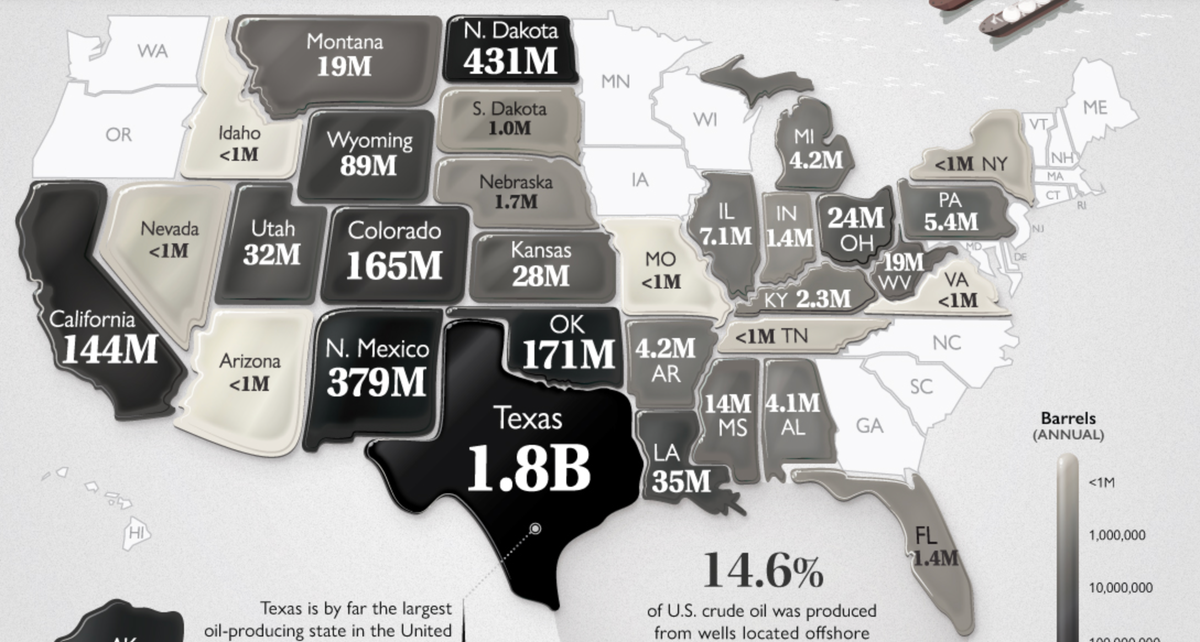 New map shows exactly which US states have booming oil production | The ...