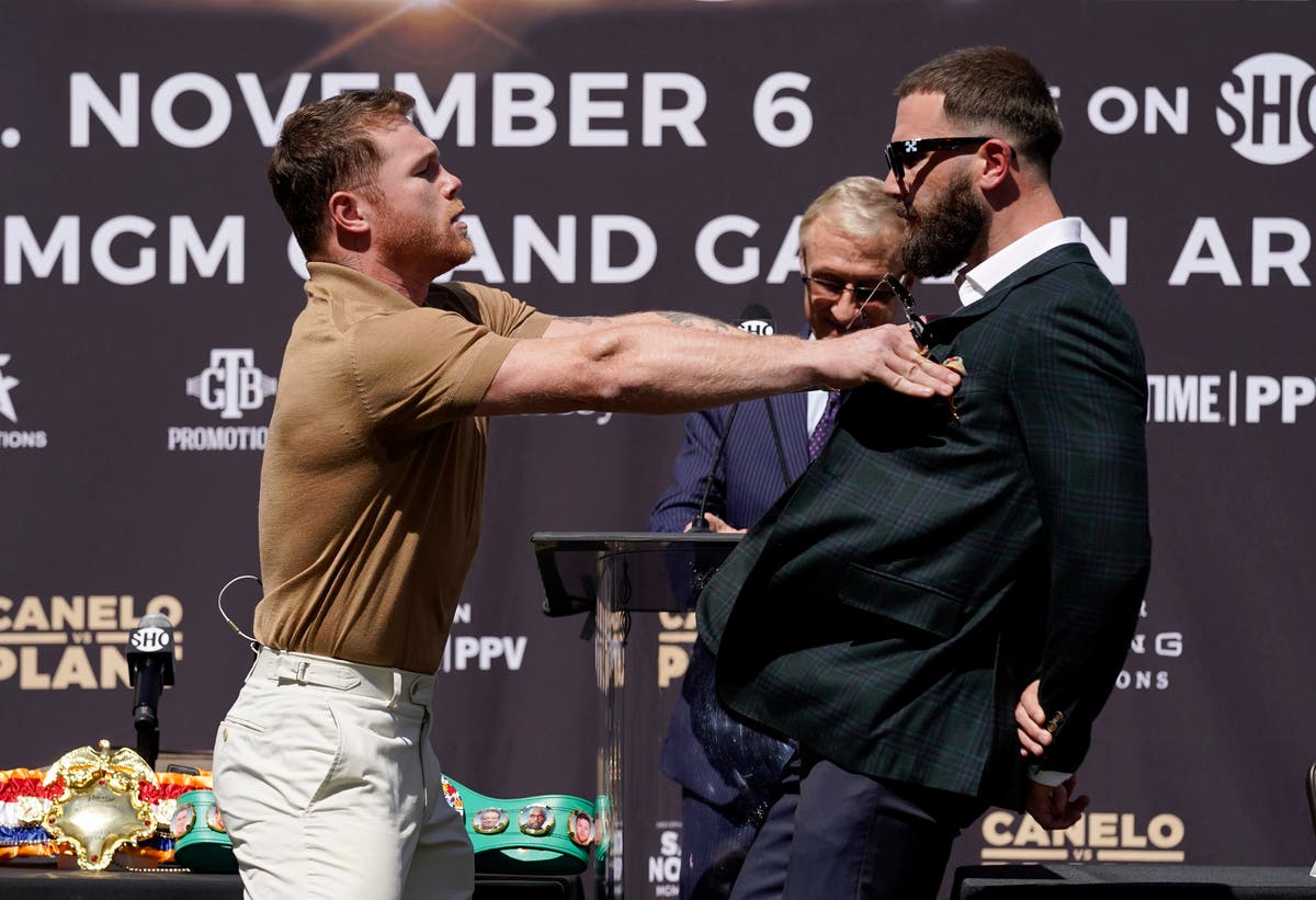 'Canelo' y Plant se lían a golpes en conferencia de prensa ...