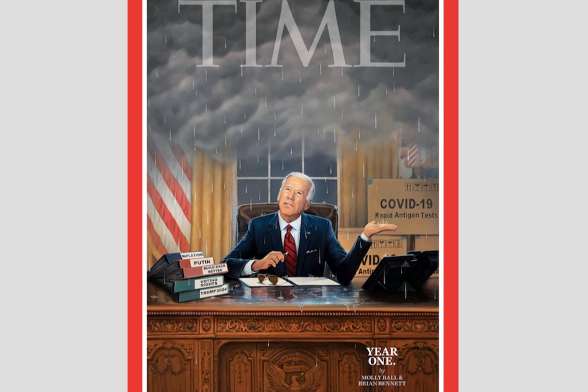 Time magazine marks Biden’s first year with bleak cover | The Independent