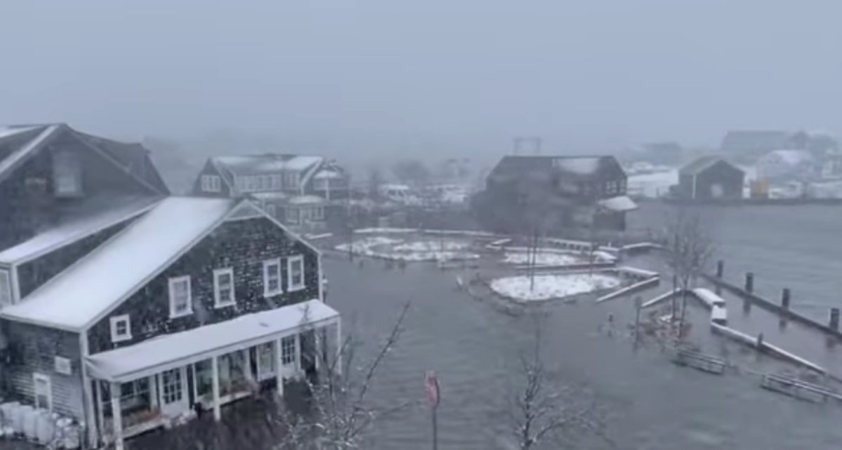 Footage shows Nantucket underwater as winter storm lashes New England ...