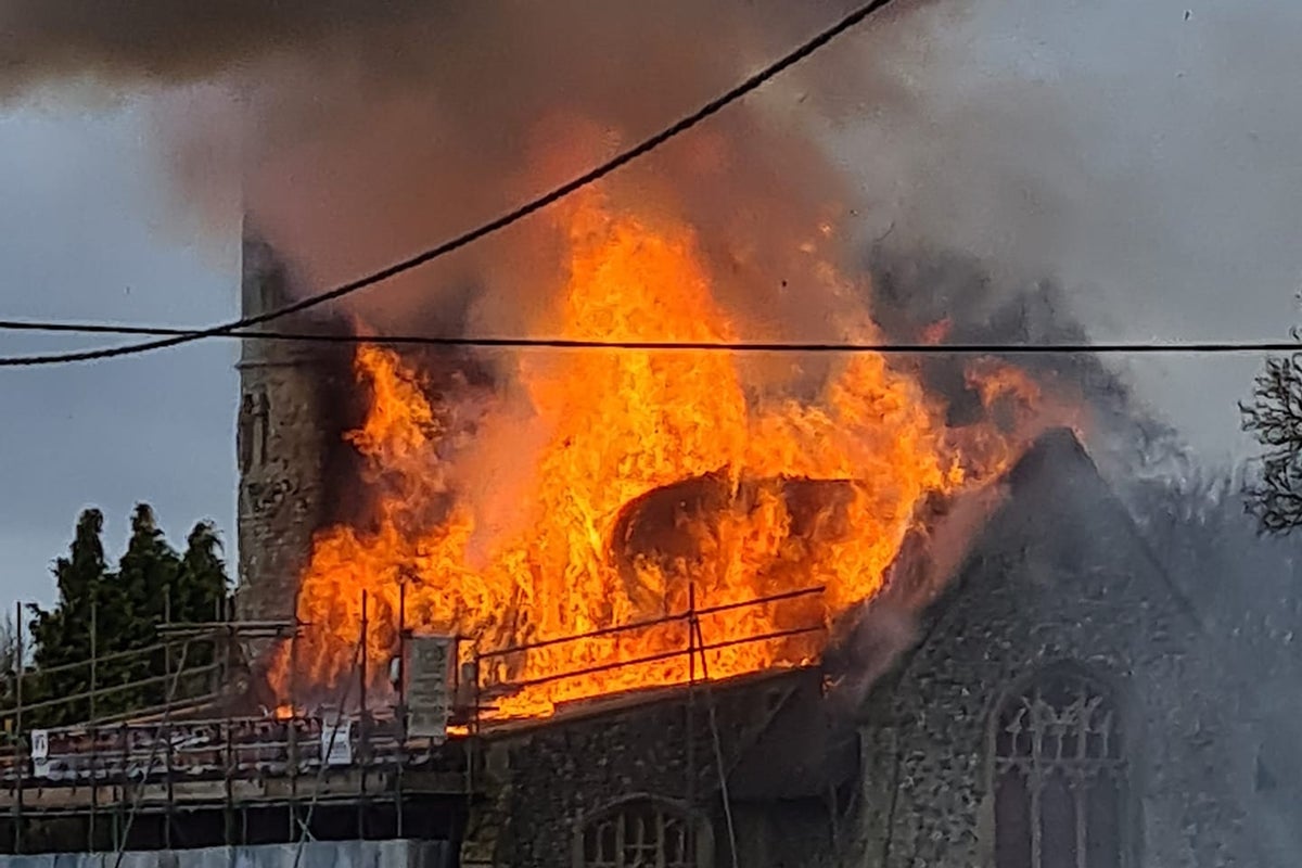 Locals ‘devastated’ after fire destroys church’s thatched roof in ...