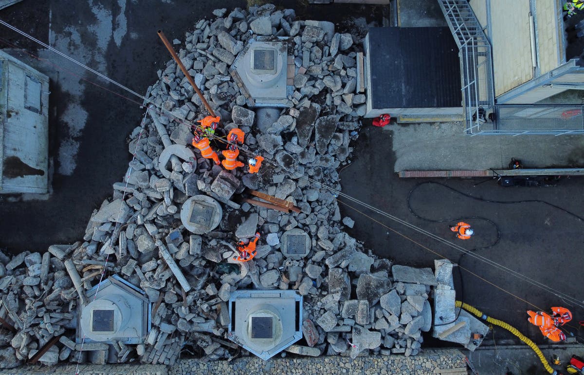 Firefighter training centre mocks up collapsed building disaster zone ...