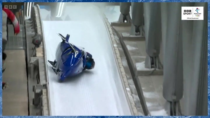 Winter Olympics: Team GB bobsleigh team suffer terrifying 83mph crash ...