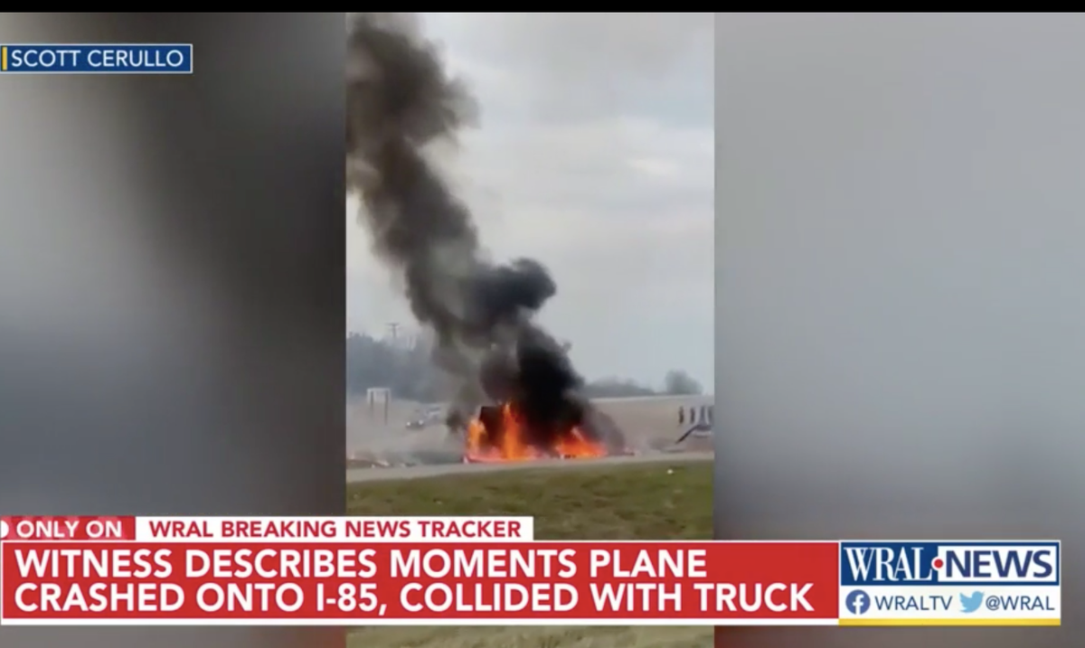 North Carolina: Pilot dies after plane crashes into truck on I-85 | The ...