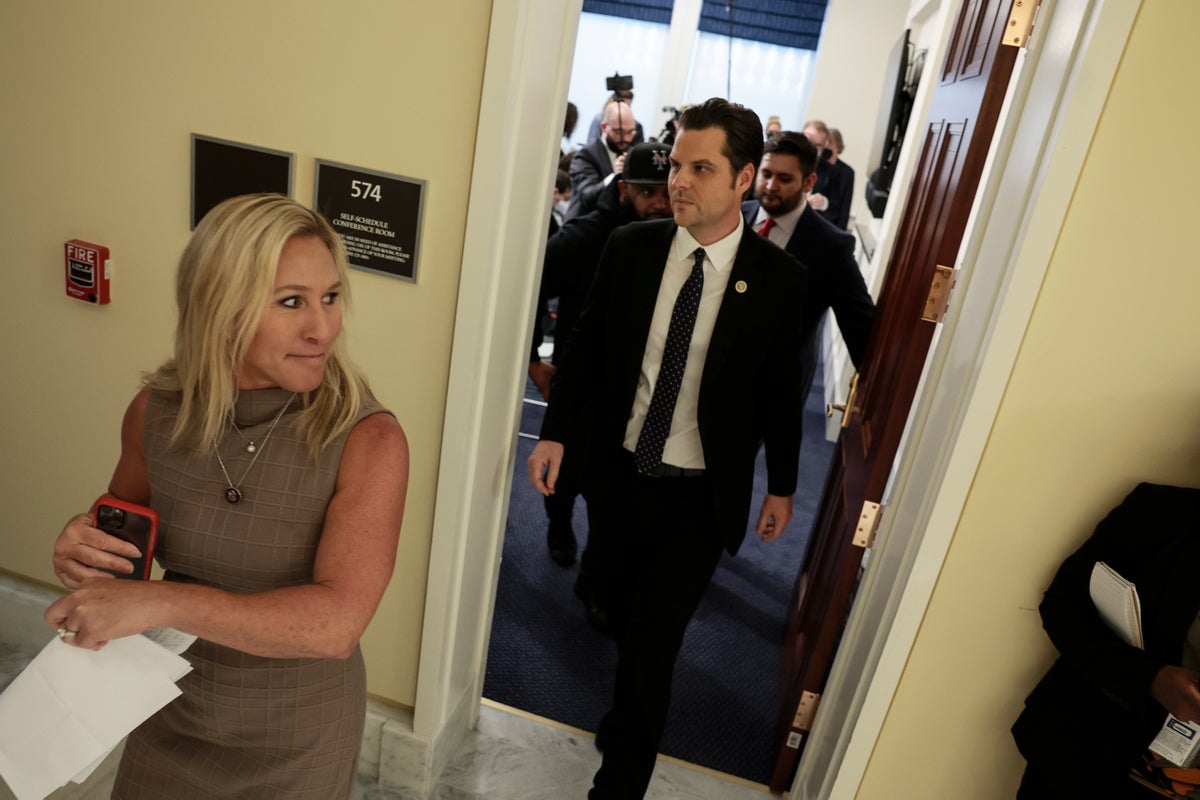MAGA allies Marjorie Taylor Greene and Matt Gaetz line up for Trump’s ...