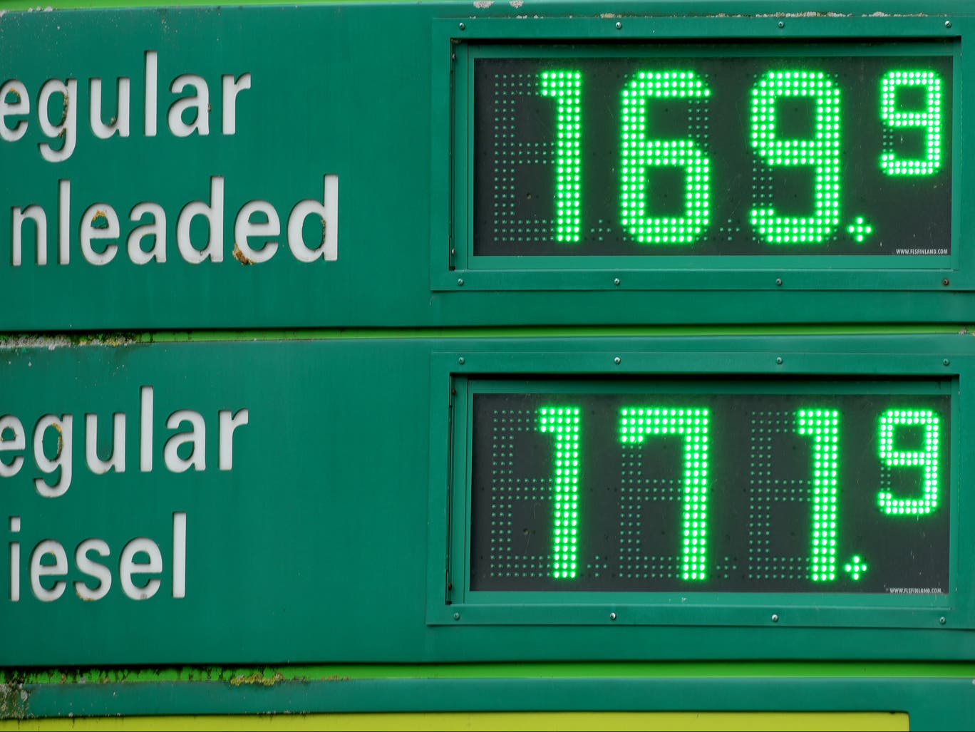 LED number board, made of metal with a strip light inside. Left in one ...