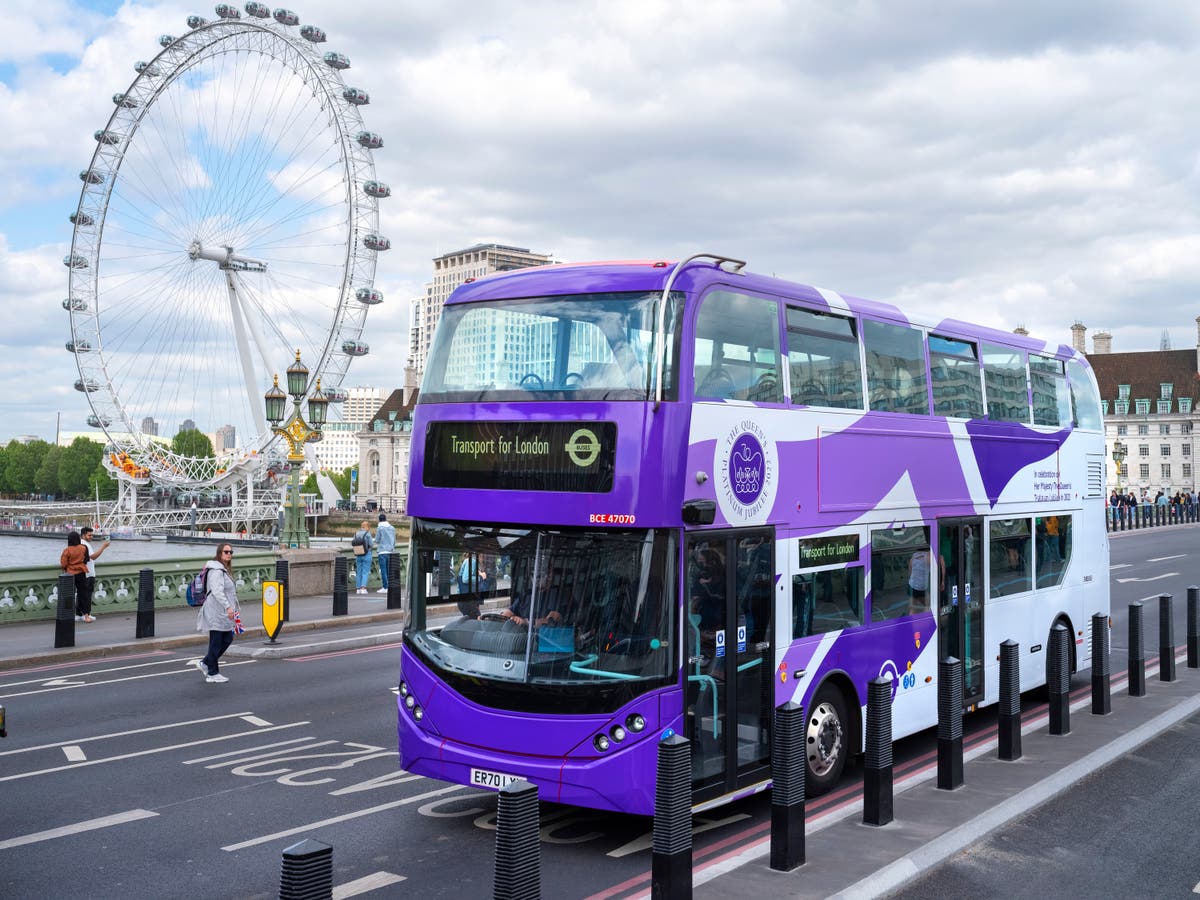 London buses given purple makeover ahead of Platinum Jubilee | The ...