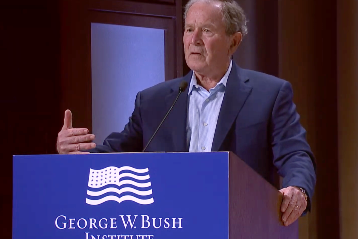 George W Bush accidentally condemns ‘unjustified and brutal invasion of ...