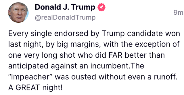 Trump brags ‘impeacher was ousted’ after first of 10 GOP lawmakers who ...