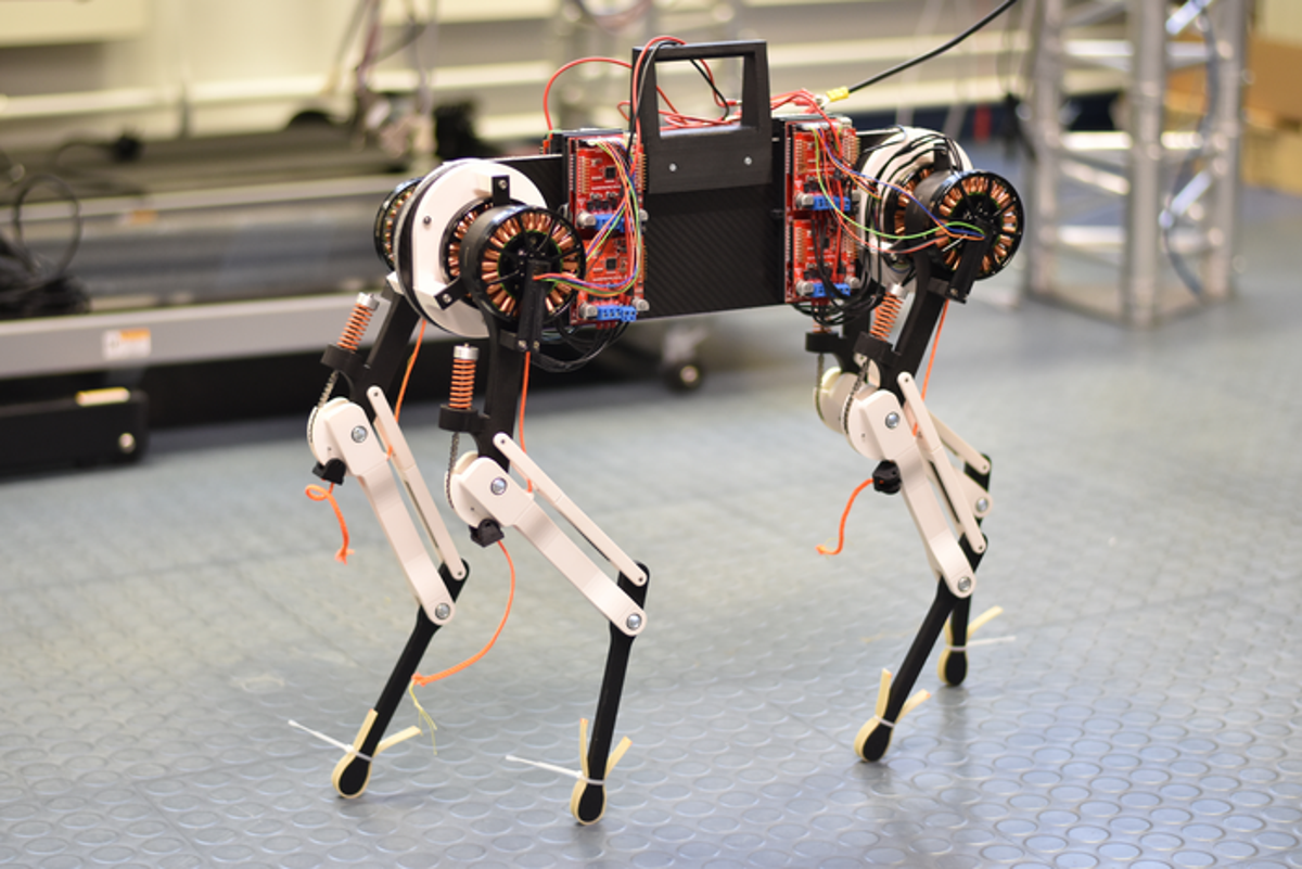 Robot dog with ‘virtual spinal cord’ learns to walk in just one hour ...