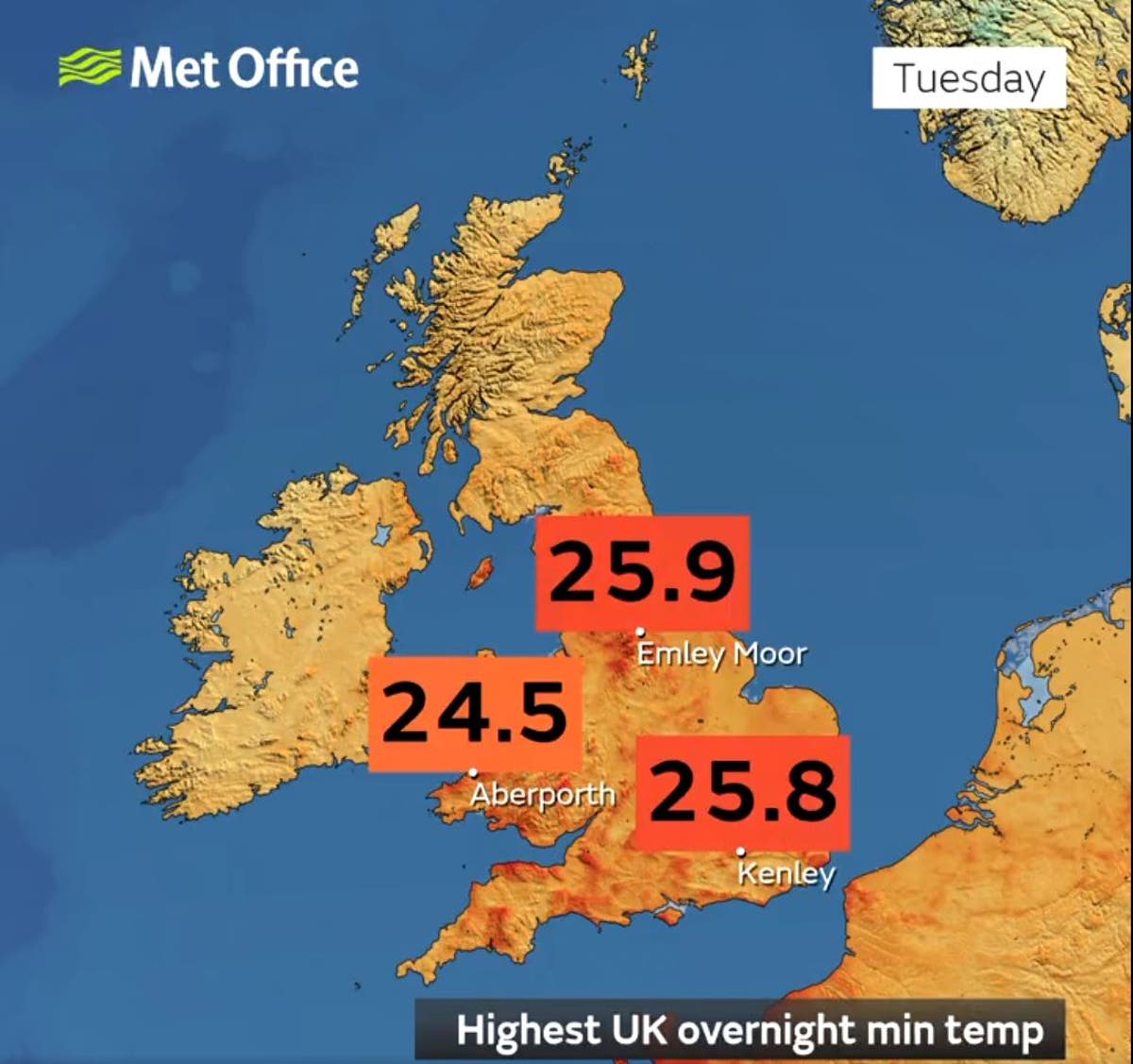 UK sees ‘warmest night ever’ with 25C temperatures | The Independent