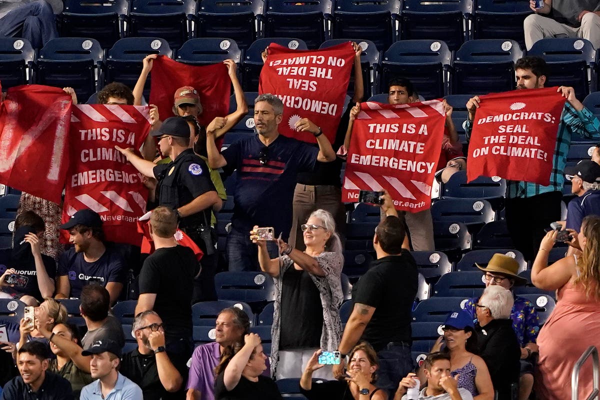 Activists rally outside congressional baseball game they vowed to ‘shut ...