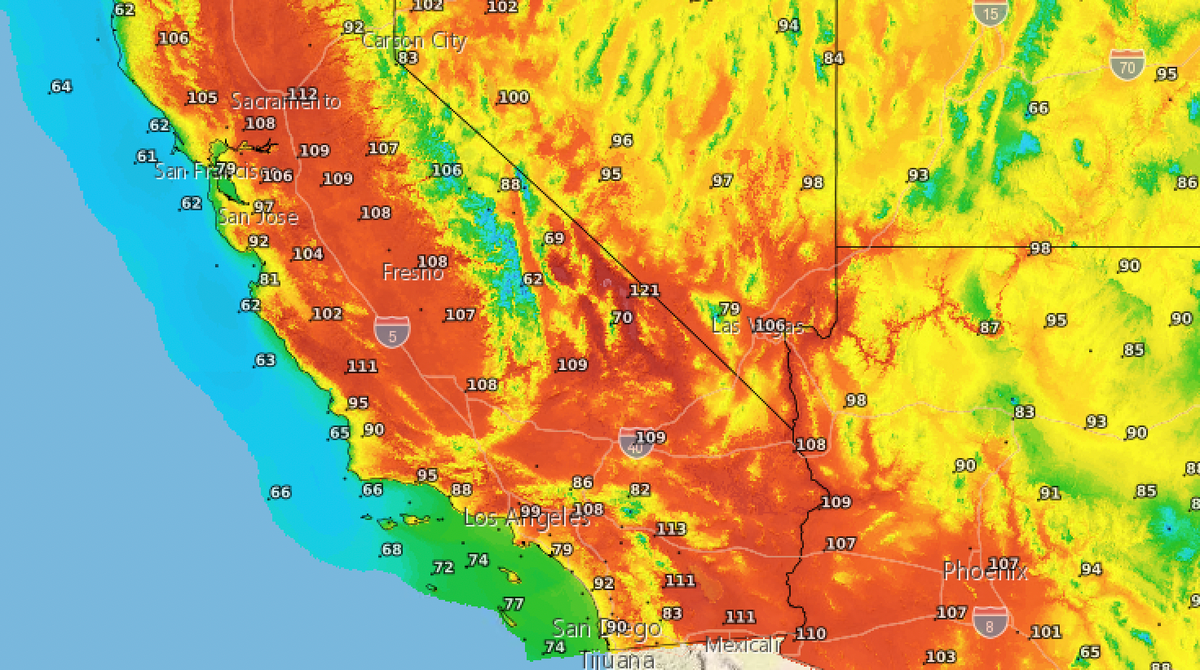 Extreme heatwave to hit California with highs of 115F over Labor Day ...