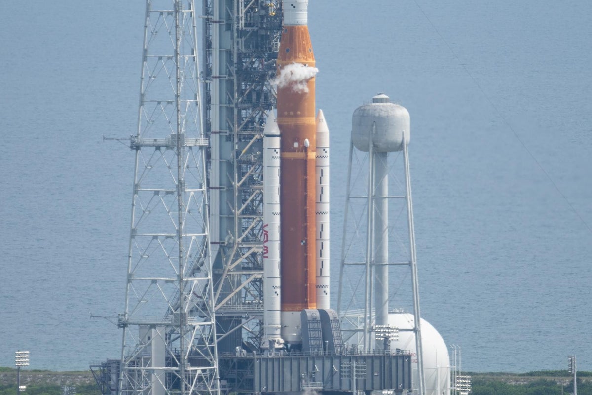 Nasa to repair Moon rocket fuel leak on the launch pad after second ...