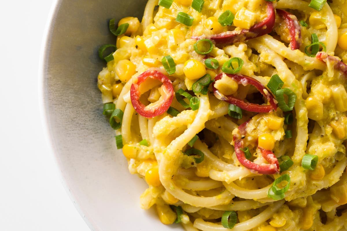 Fresh corn makes a creamy pasta sauce with no cream | The Independent