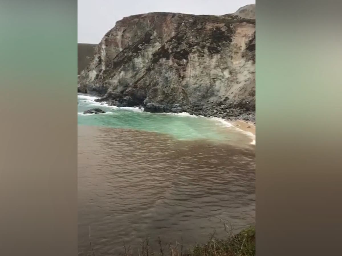Huge sewage spill at Cornwall beach captured on camera | The Independent