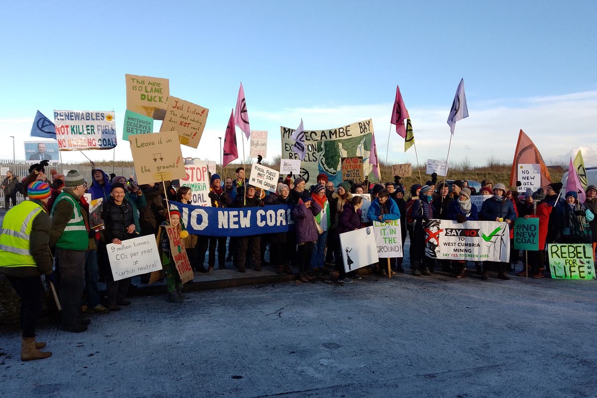 Protesters urge end to new coal mine plans in Cumbria | The Independent