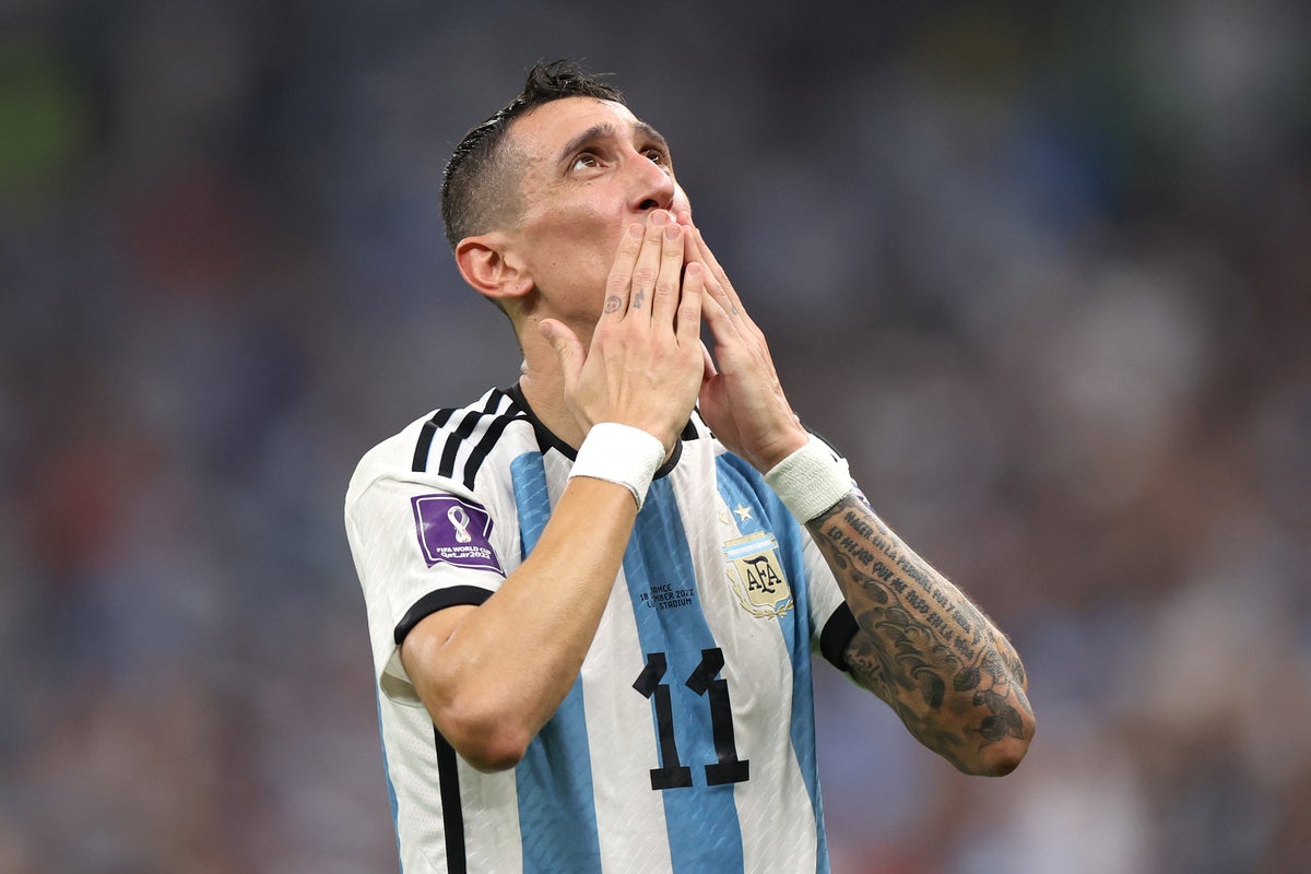 Angel Di Maria in tears after scoring for Argentina in World Cup final ...