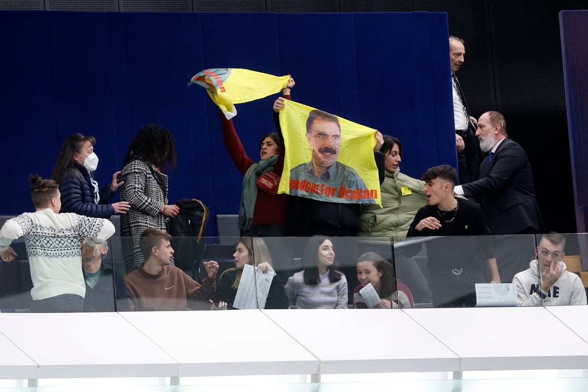 Pro-Kurdish protest briefly suspends EU Parliament plenary | The ...