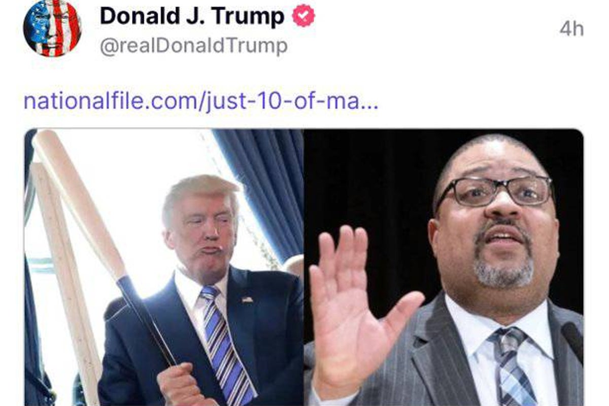 Anger as Trump posts picture of himself wielding baseball bat next to ...