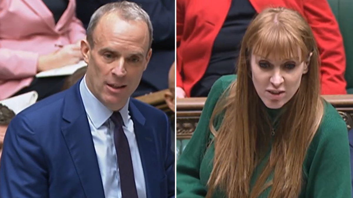 Watch as Dominic Raab faces Angela Rayner at PMQs as Rishi Sunak ...