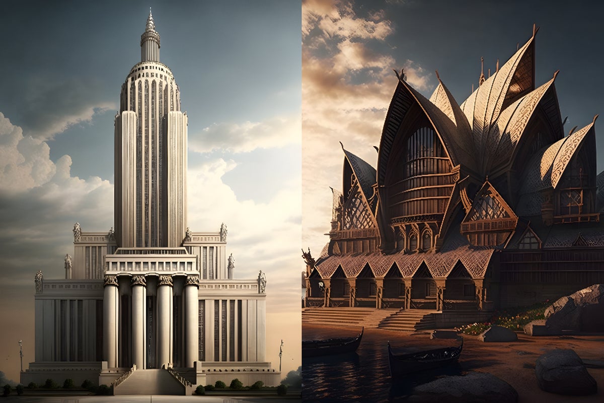 Iconic landmarks redesigned by AI with historic architectural styles ...