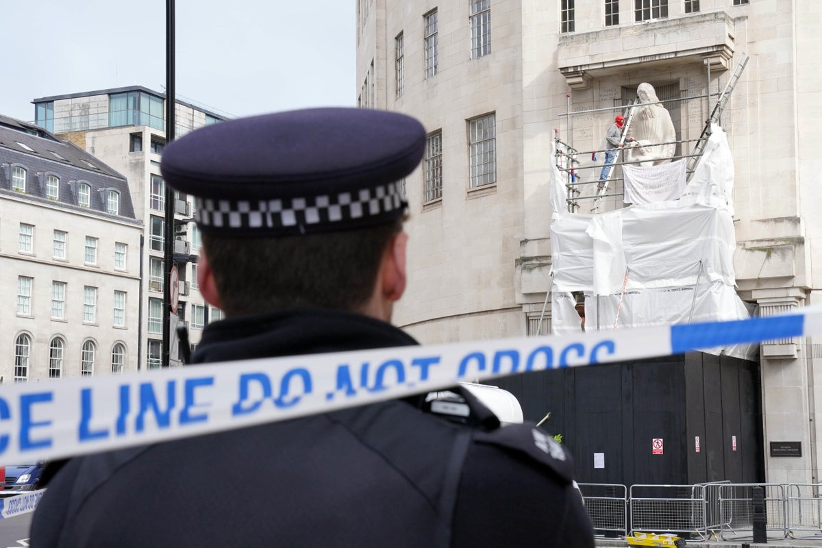 Controversial statue outside BBC headquarters now back on display | The ...