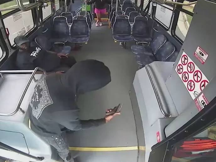 Wild shootout between bus driver and passenger on moving vehicle ...