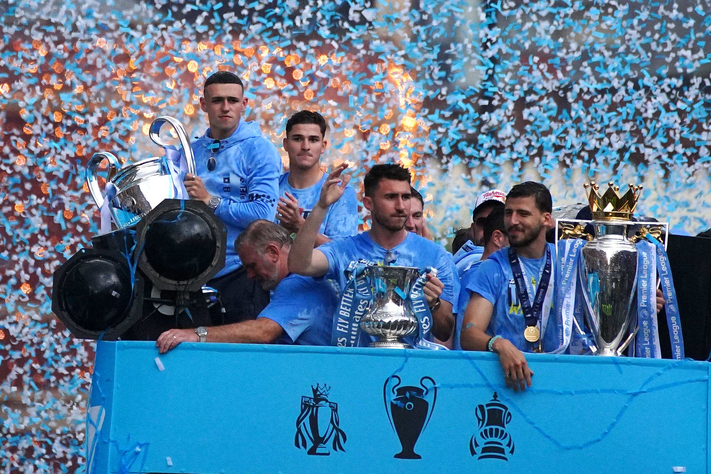 Manchester City s Trophy Parade In Pictures The Independent