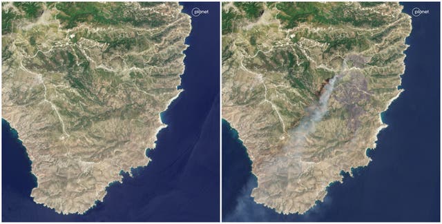Satellite images show how wildfires spread to engulf large parts of ...
