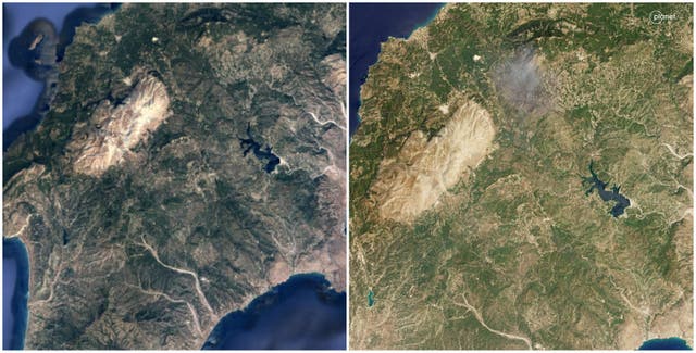 Satellite images show how wildfires spread to engulf large parts of ...