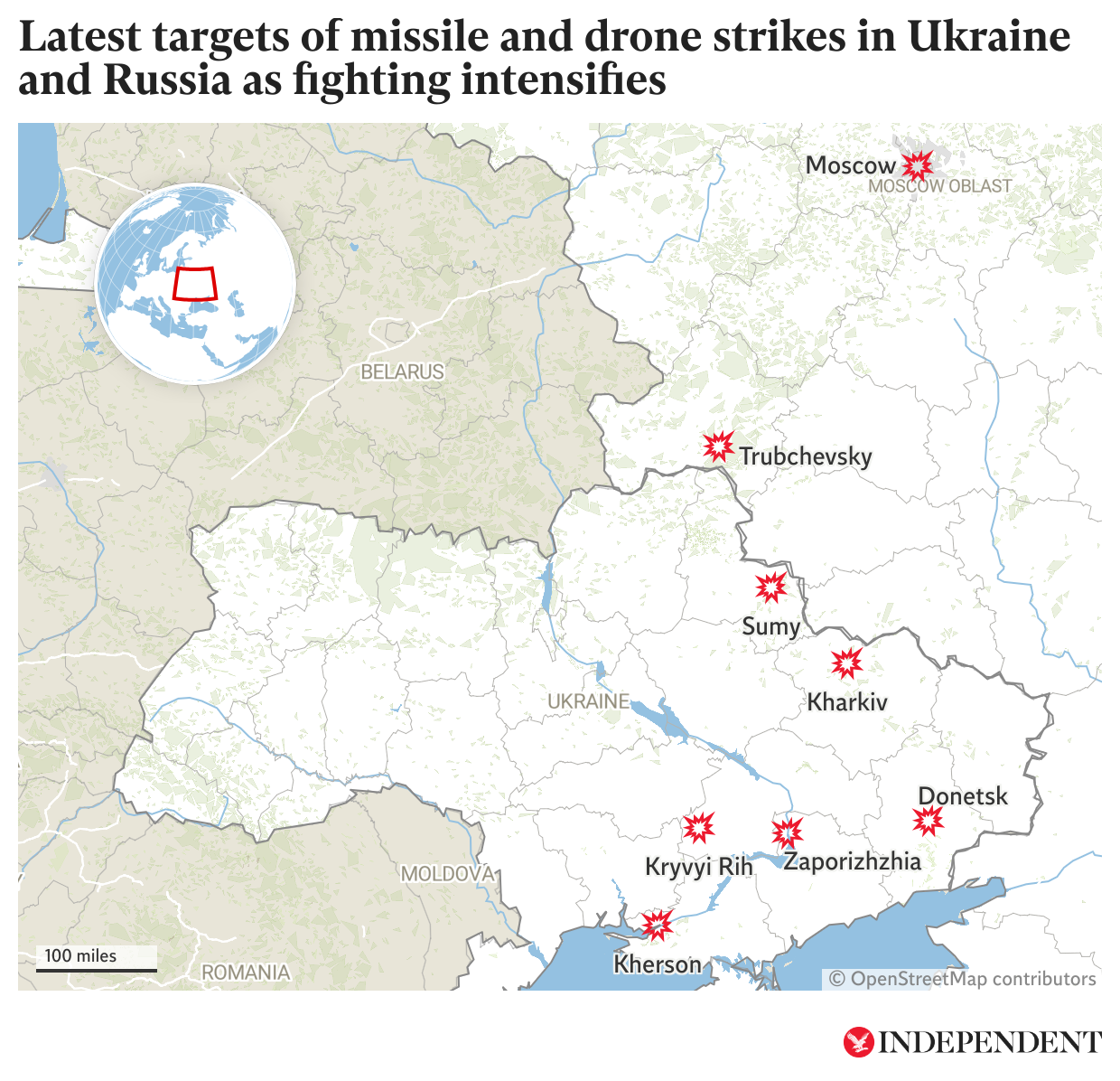 Mapped: The latest strikes on Ukraine and Russia as war rages on | The ...