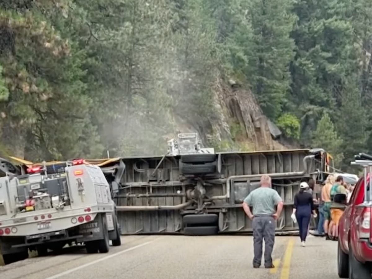 Idaho school bus filled with teen campers rolls over on winding highway ...