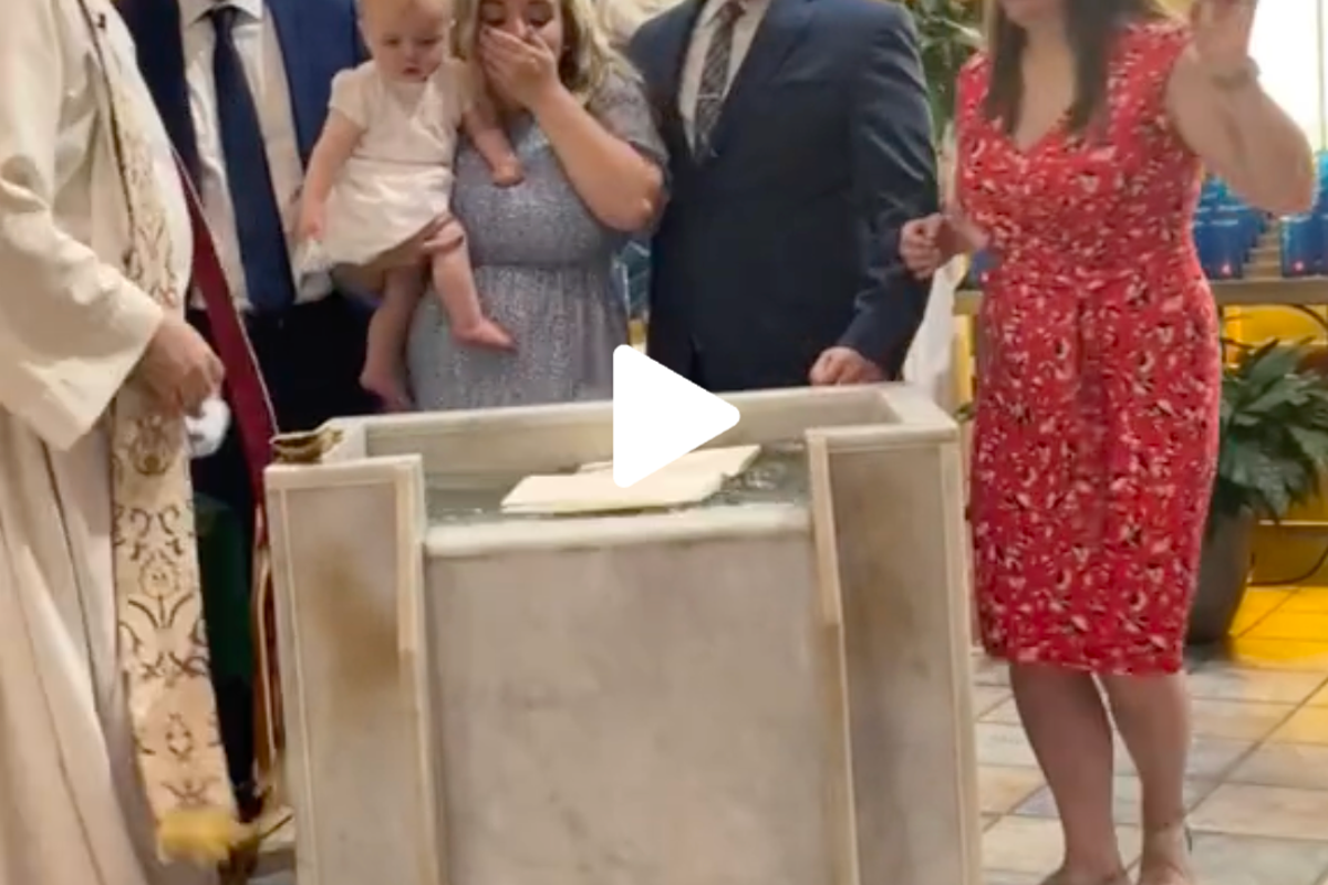 Baby’s baptism goes wrong in mother’s viral video | The Independent